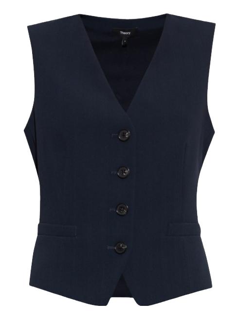 THEORY Theory Striped Admiral Crepe Slim Vest